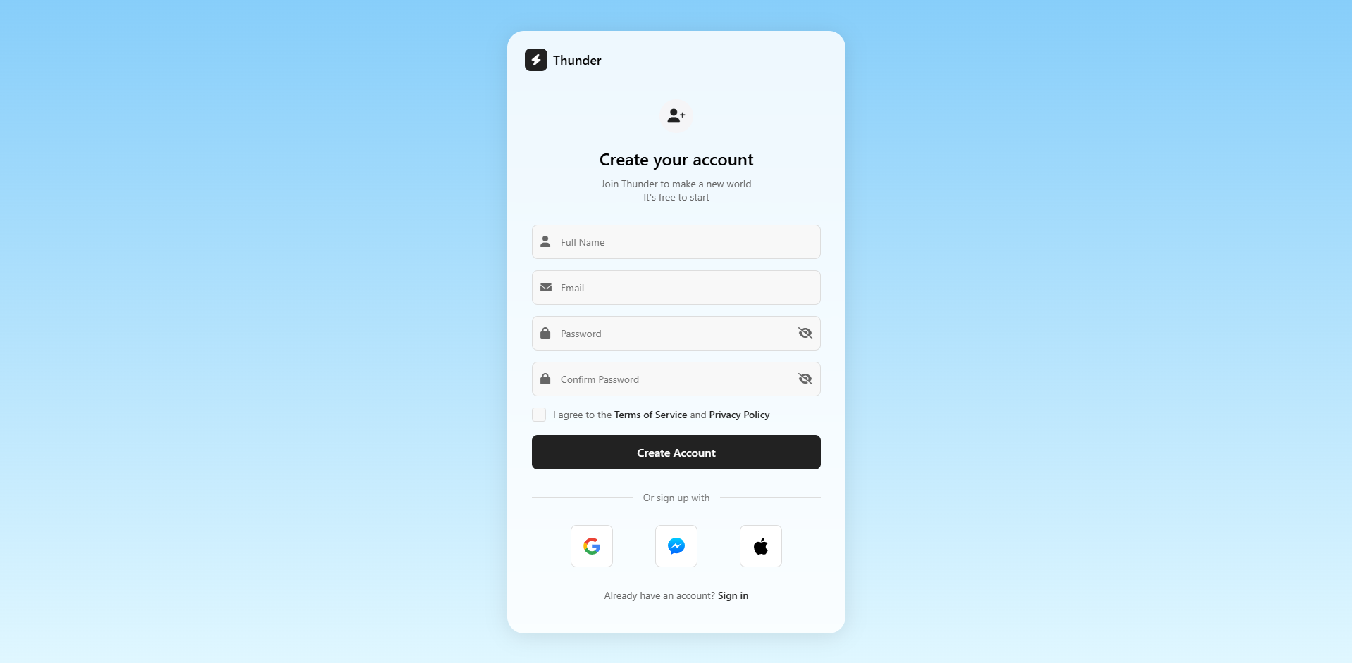 Thunder Login & Sign up Form by thunderdesgin | CodeCanyon